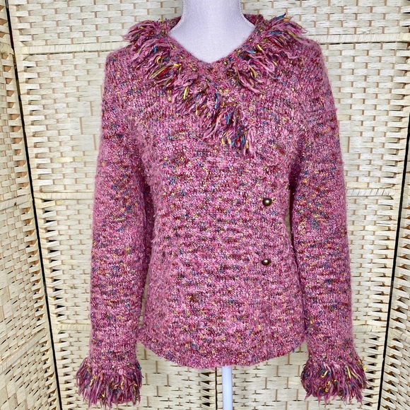 PBJ Sport | Sweaters | Vintage Pbj Sport Mixed Texture Fringe Sweater ...
